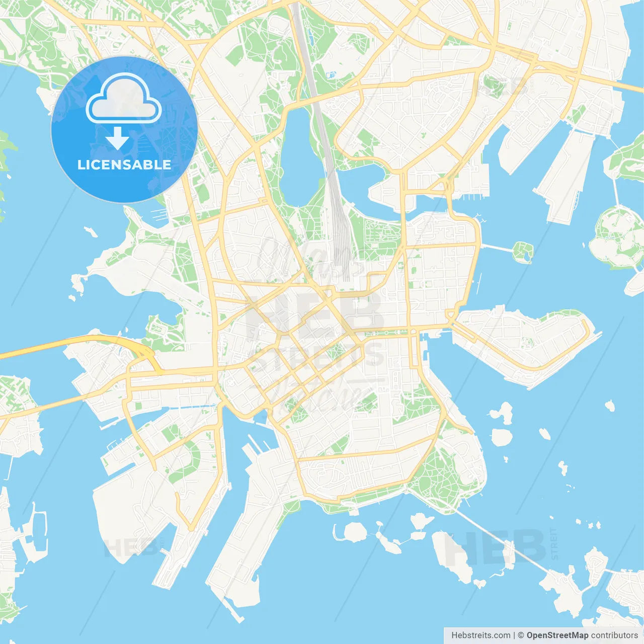 Porvoo, Finland Vector Map - Classic Colors – HEBSTREITS