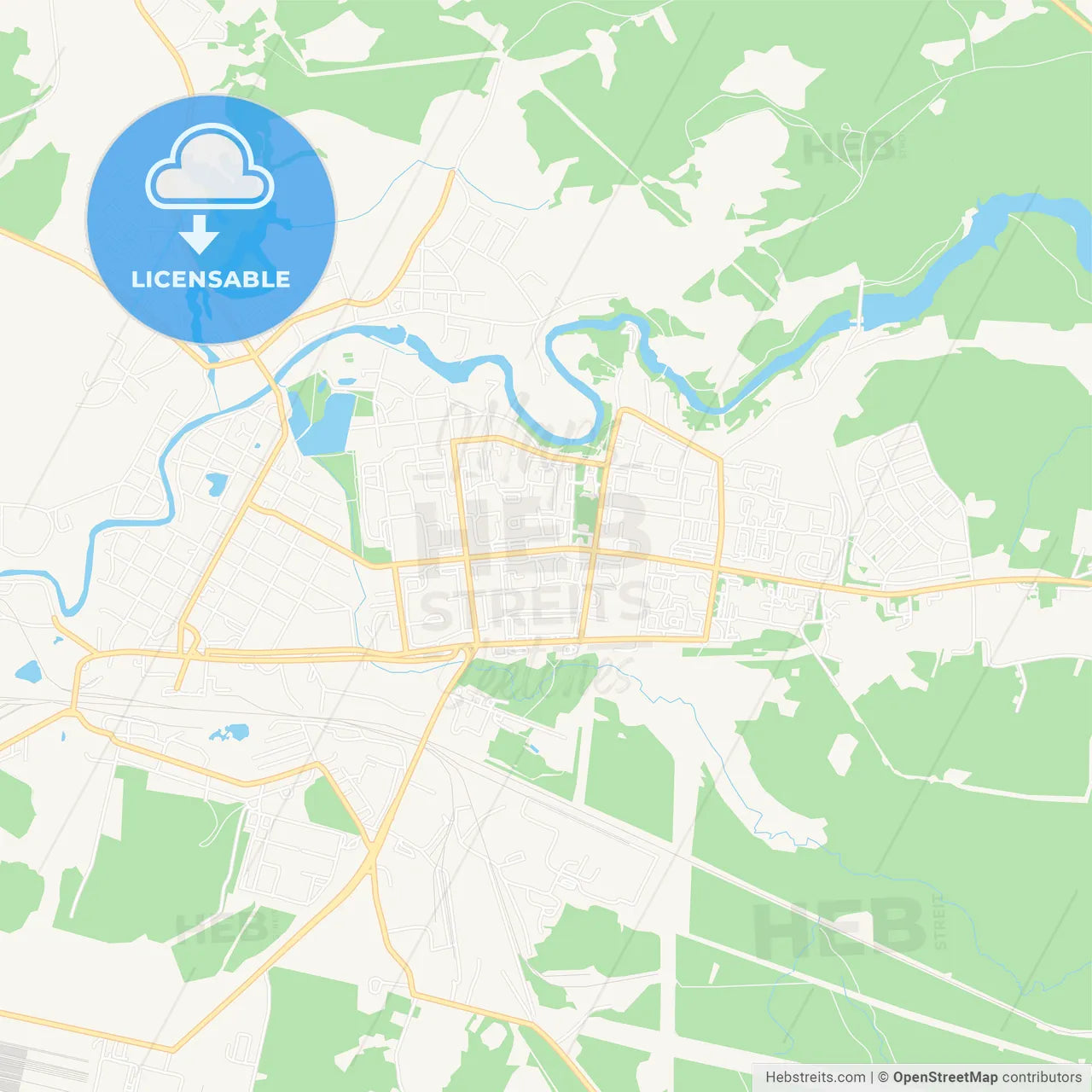 Tikhvin, Russia Vector Map - Classic Colors – HEBSTREITS