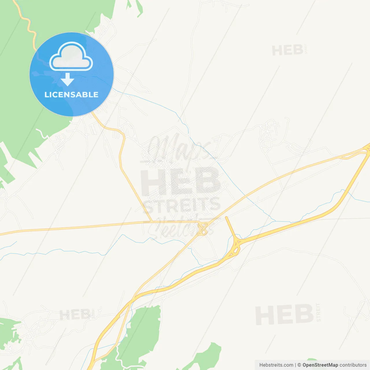 Bujanovac, Serbia Vector Map - Classic Colors – HEBSTREITS