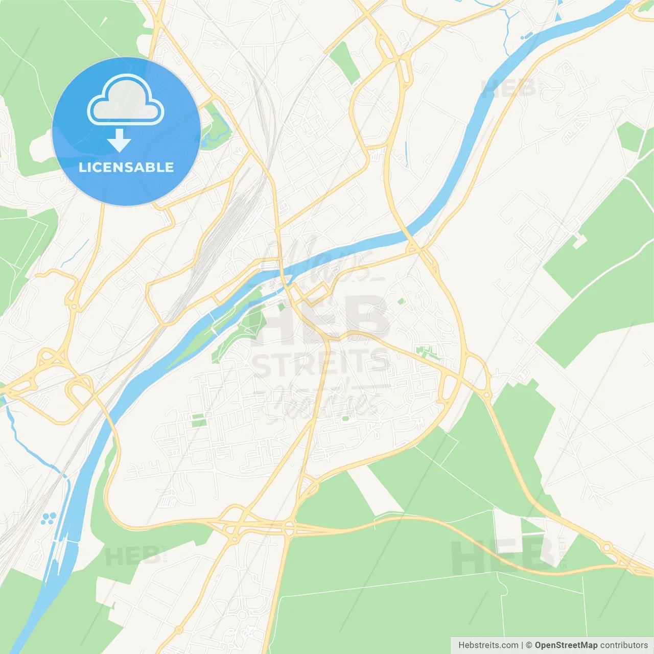 Creil, France Vector Map - Classic Colors – HEBSTREITS