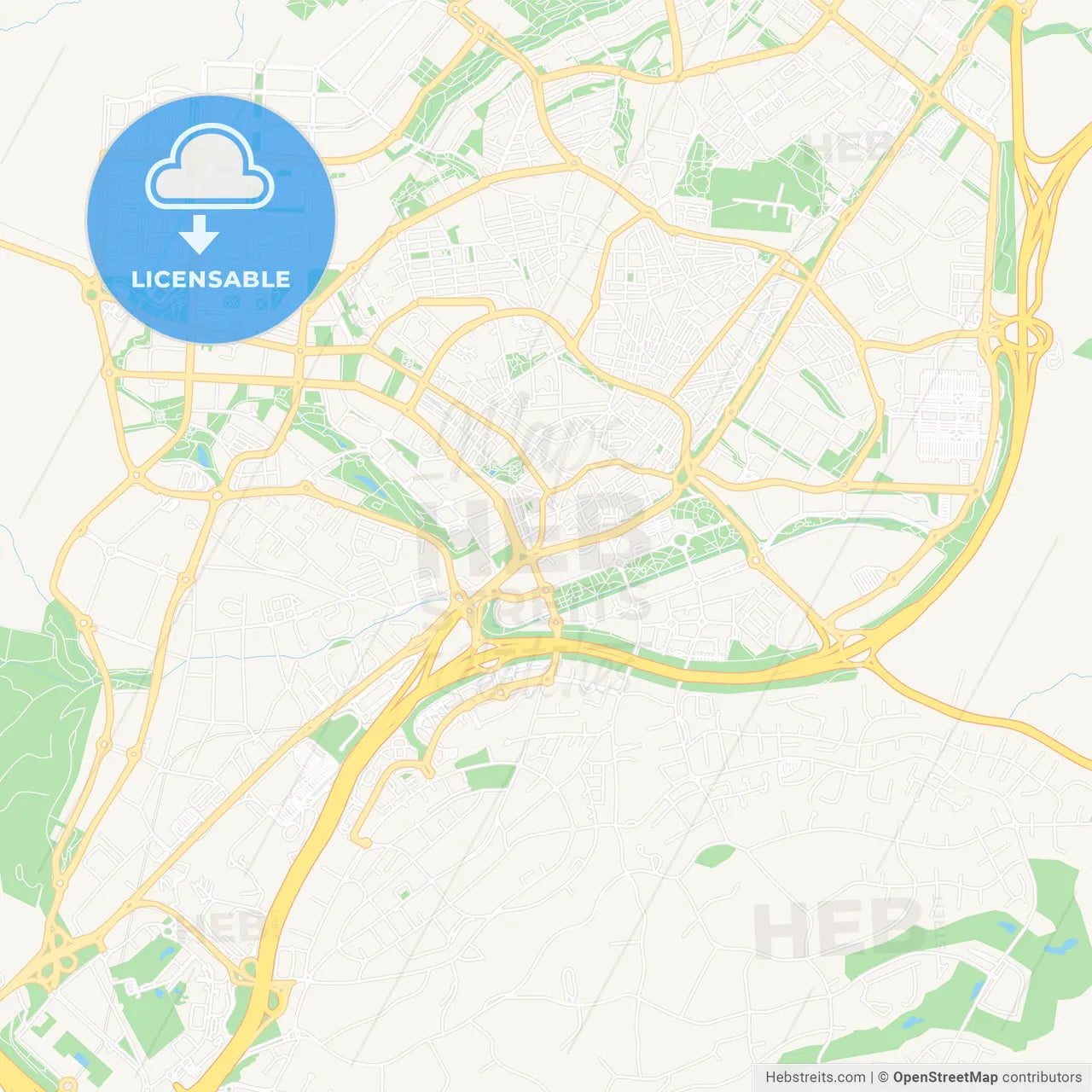 Alcobendas, Spain Vector Map - Classic Colors – HEBSTREITS