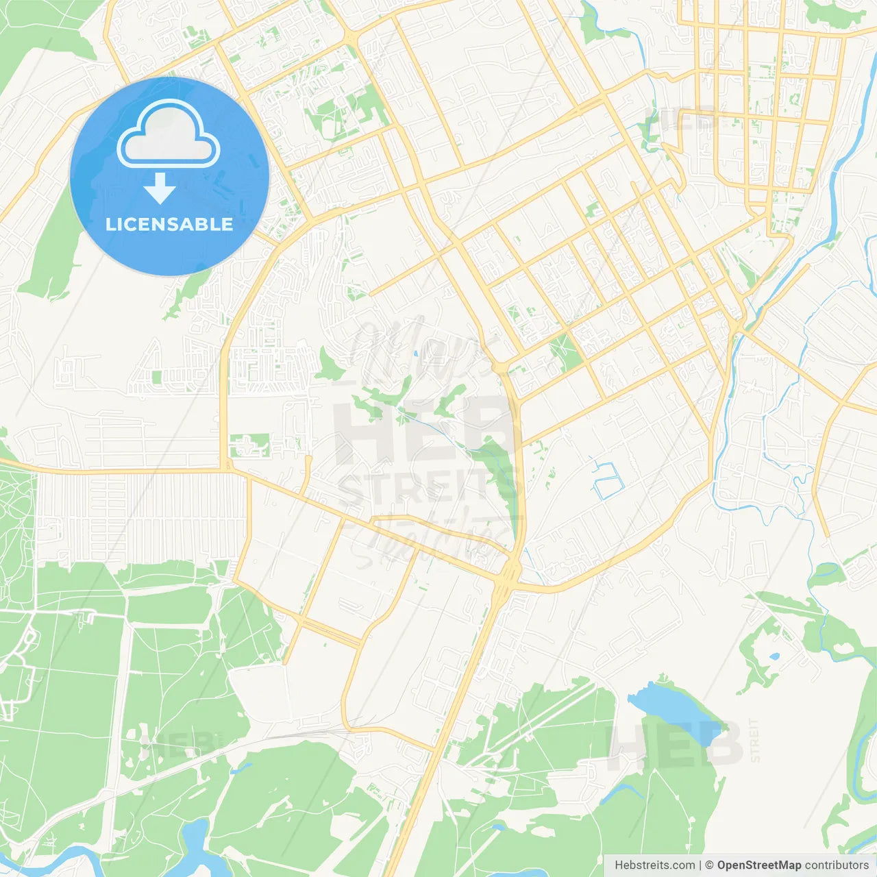 Kursk, Russia Vector Map - Classic Colors – HEBSTREITS