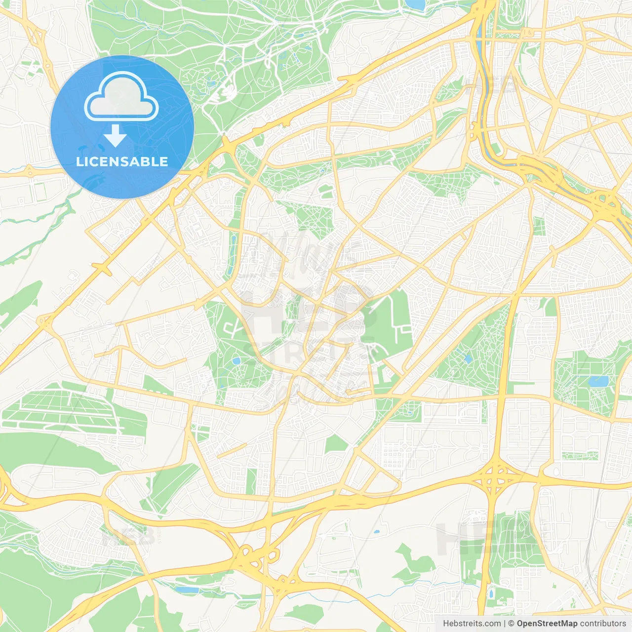 Carabanchel, Spain Vector Map - Classic Colors – HEBSTREITS