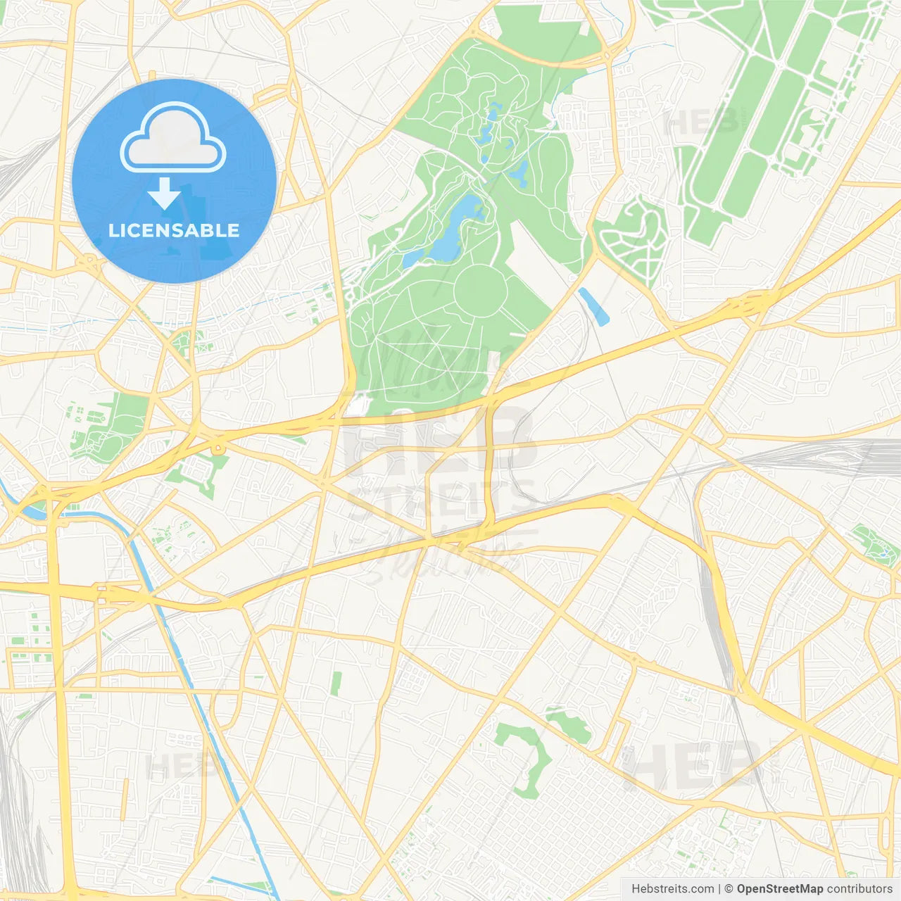 La Courneuve, France Vector Map - Classic Colors – HEBSTREITS