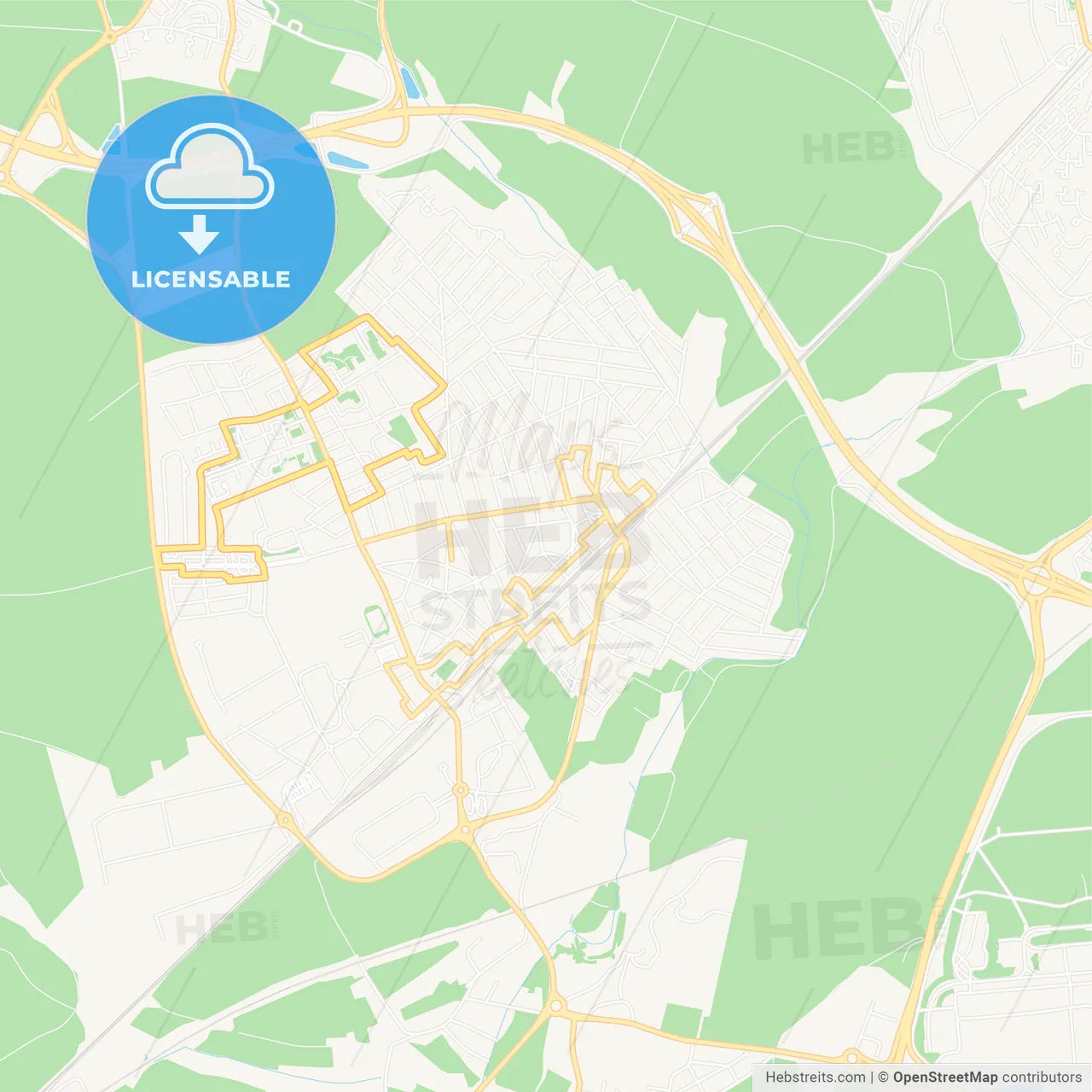 Goussainville, France Vector Map - Classic Colors – HEBSTREITS