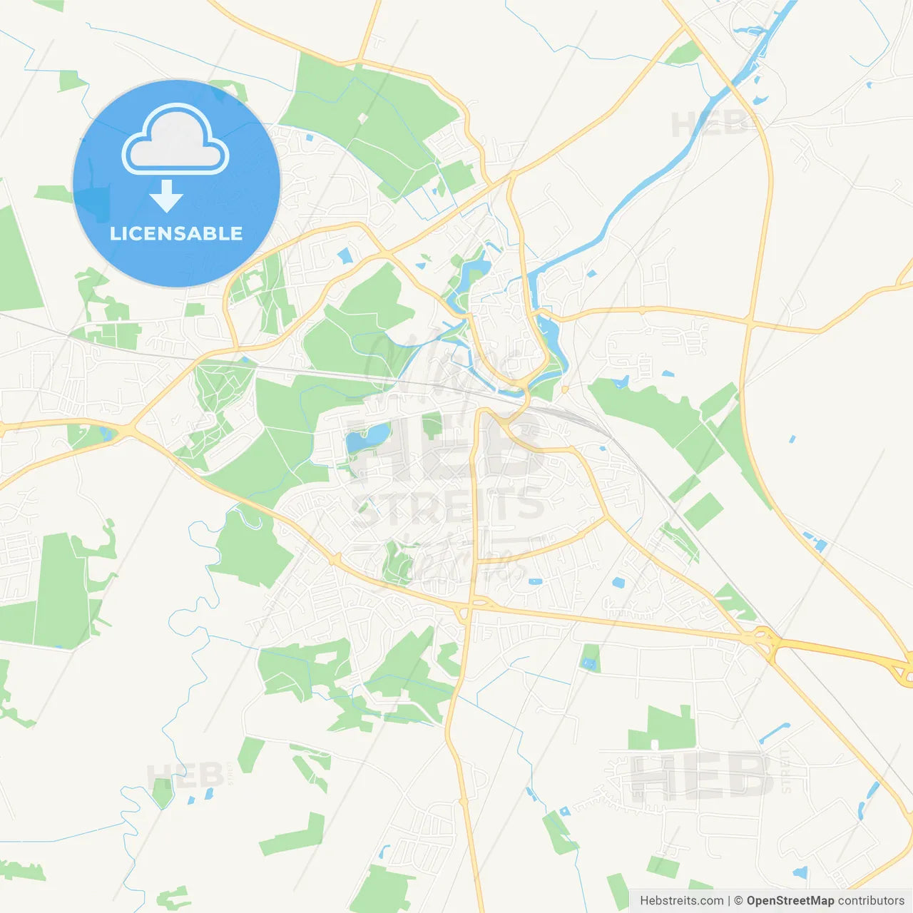 Stade, Germany Vector Map - Classic Colors – HEBSTREITS