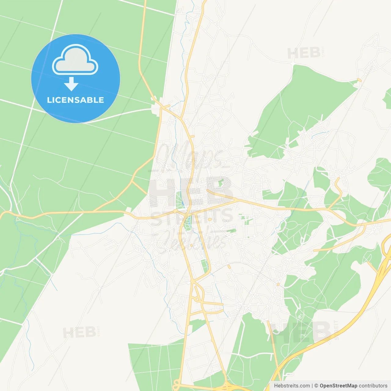 Marinha Grande, Portugal Vector Map - Classic Colors – HEBSTREITS
