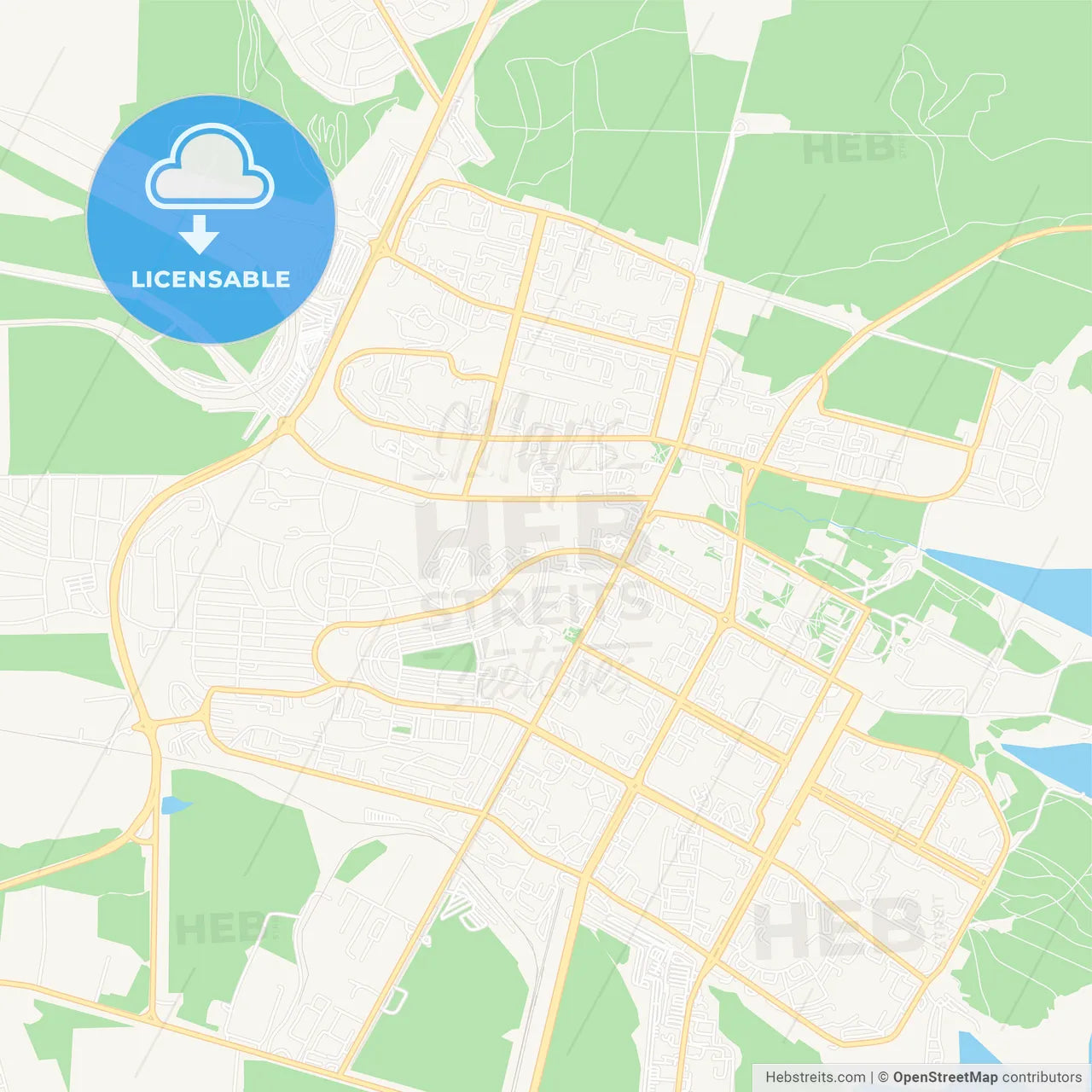 Bratsk, Russia Vector Map - Classic Colors – HEBSTREITS