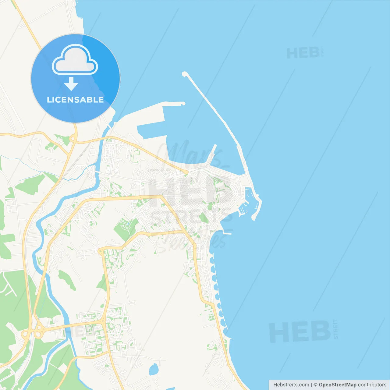 Crotone, Italy Vector Map - Classic Colors – HEBSTREITS