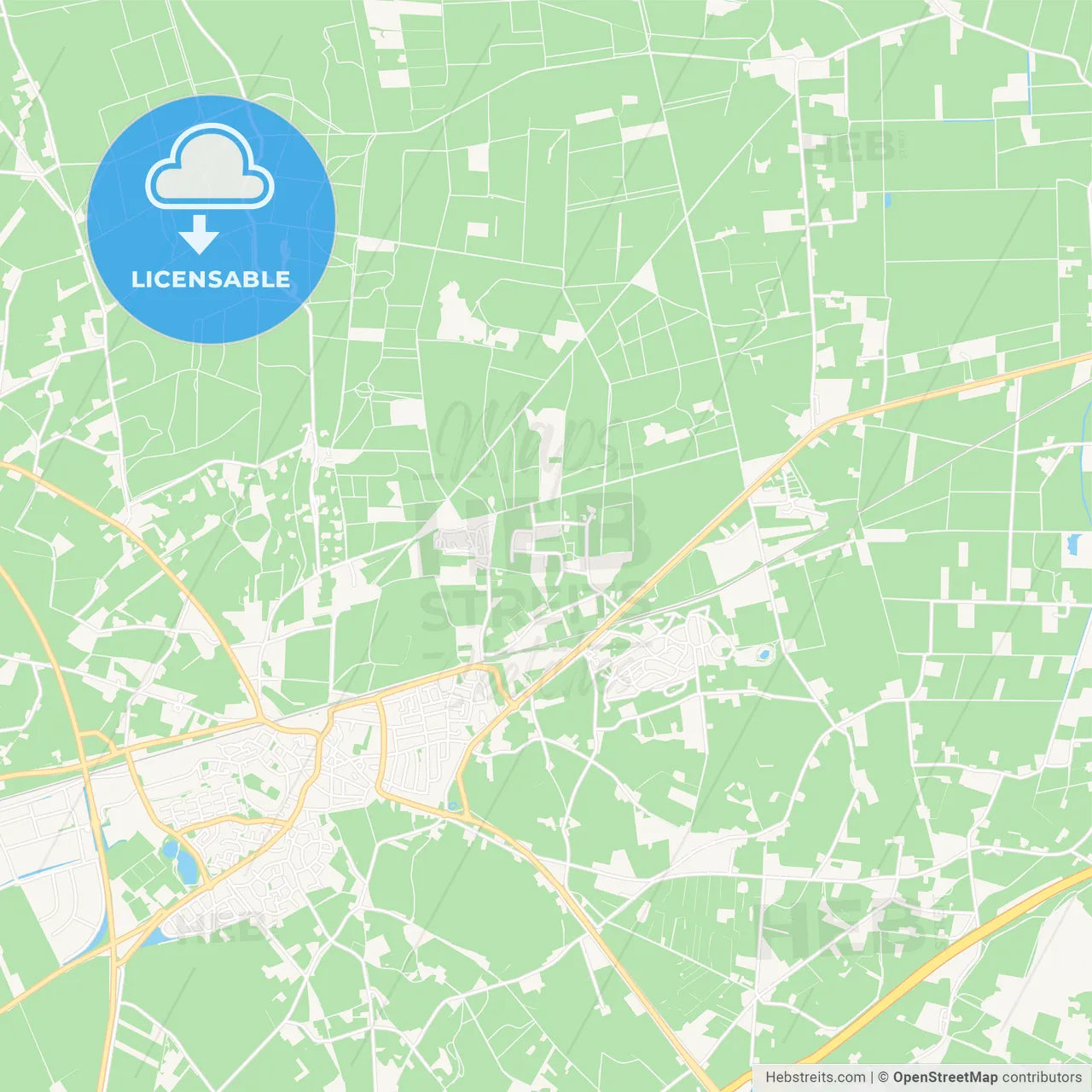 Rijssen-Holten, Netherlands Vector Map - Classic Colors – HEBSTREITS