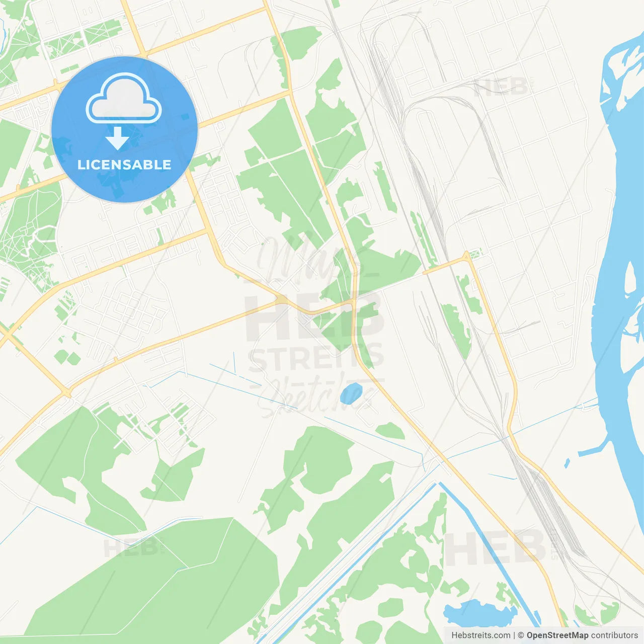 Angarsk, Russia Vector Map - Classic Colors – HEBSTREITS