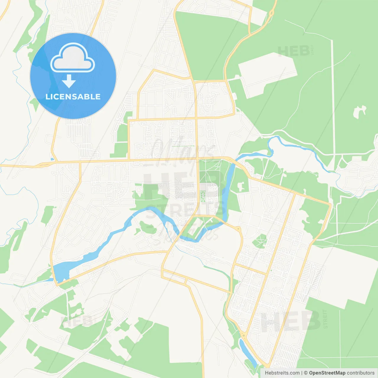 Sarov, Russia Vector Map - Classic Colors – HEBSTREITS