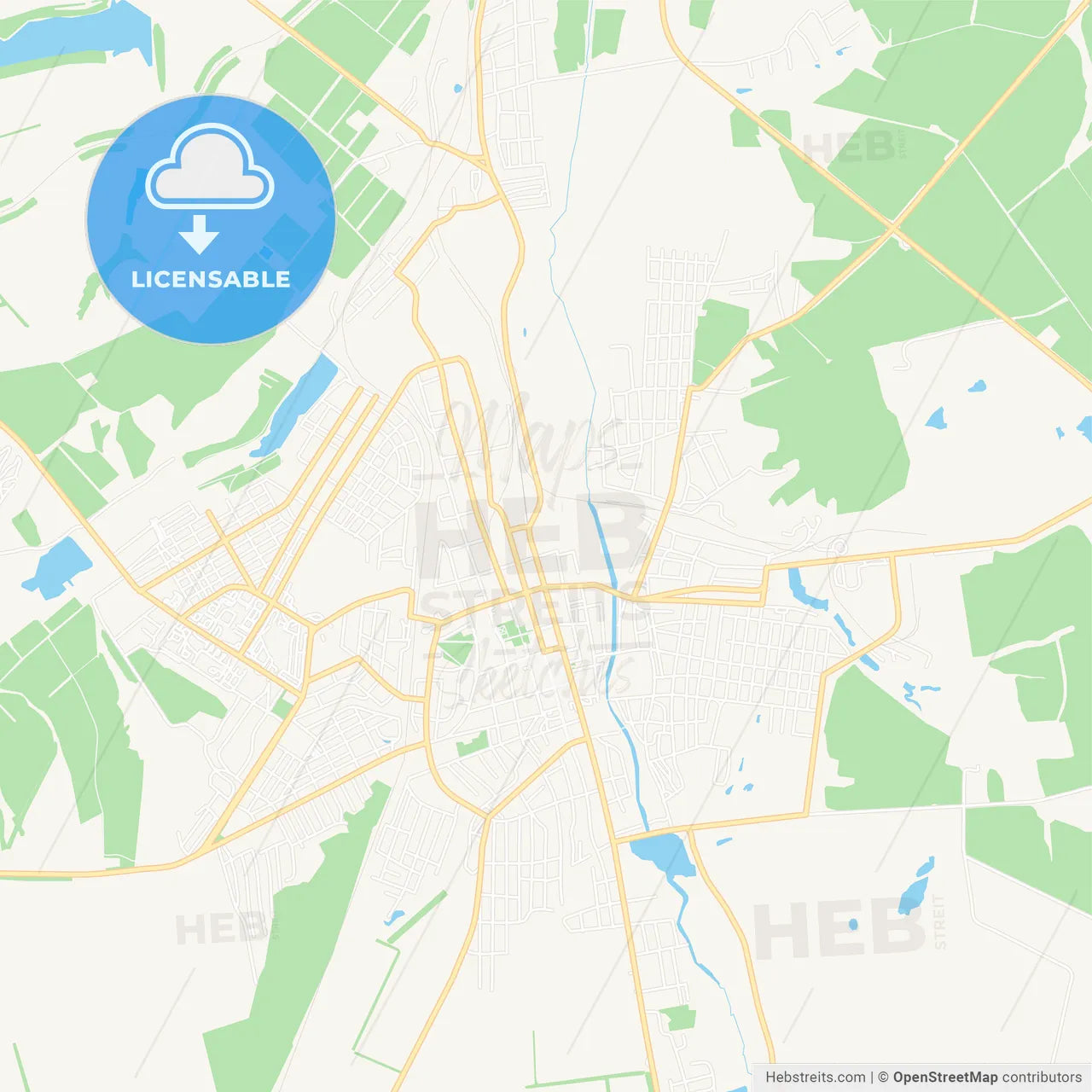 Bakhmut, Ukraine Vector Map - Classic Colors – HEBSTREITS