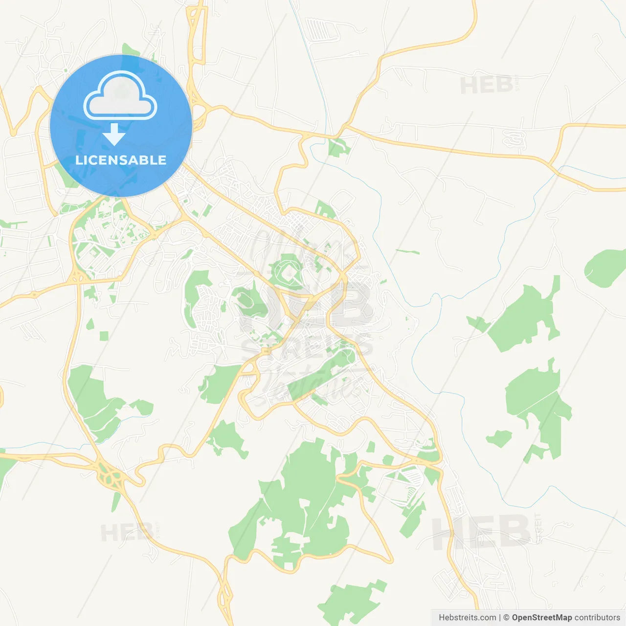 Matera, Italy Vector Map - Classic Colors – HEBSTREITS