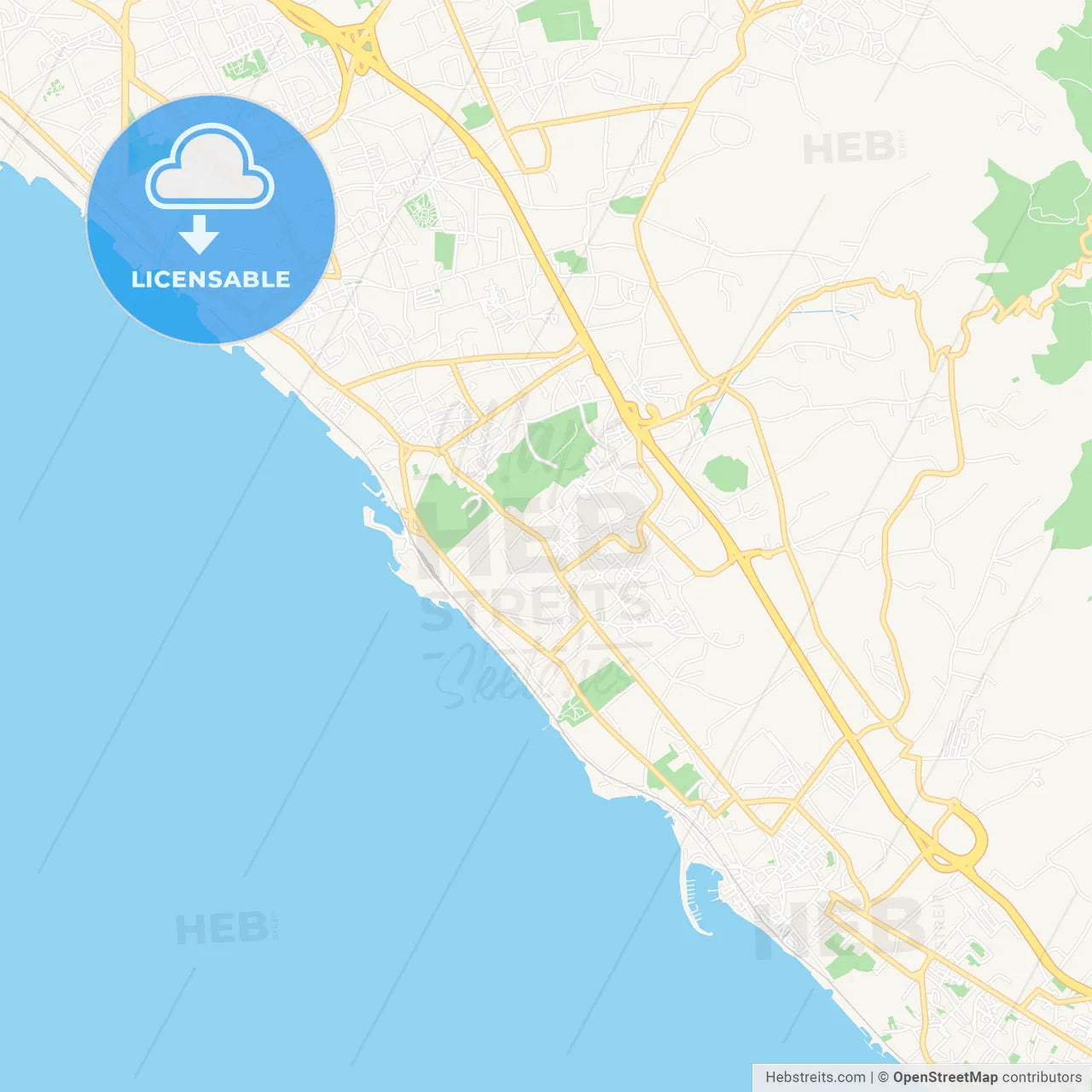 Ercolano, Italy Vector Map - Classic Colors – HEBSTREITS