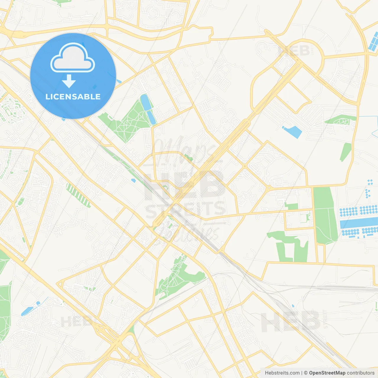 Lyubertsy, Russia Vector Map - Classic Colors – HEBSTREITS