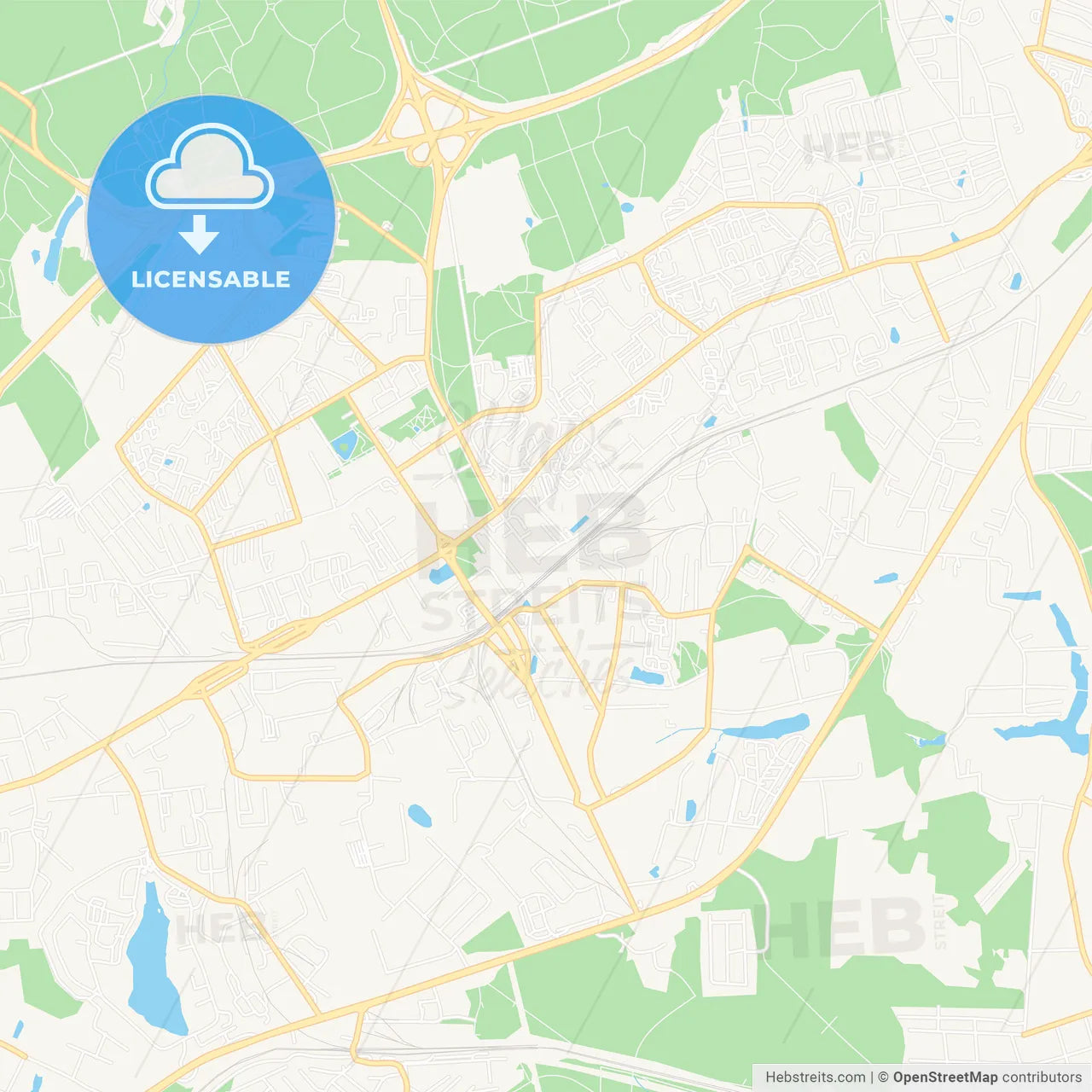 Odintsovo, Russia Vector Map - Classic Colors – HEBSTREITS