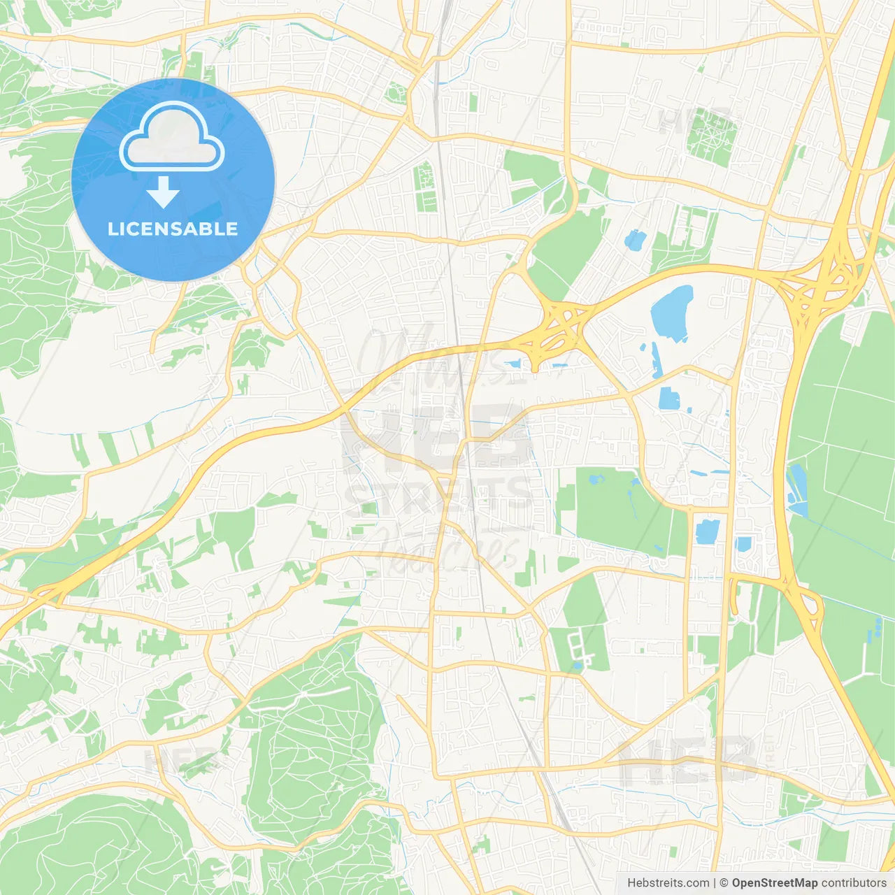 Brunn Am Gebirge, Austria Vector Map - Classic Colors – HEBSTREITS