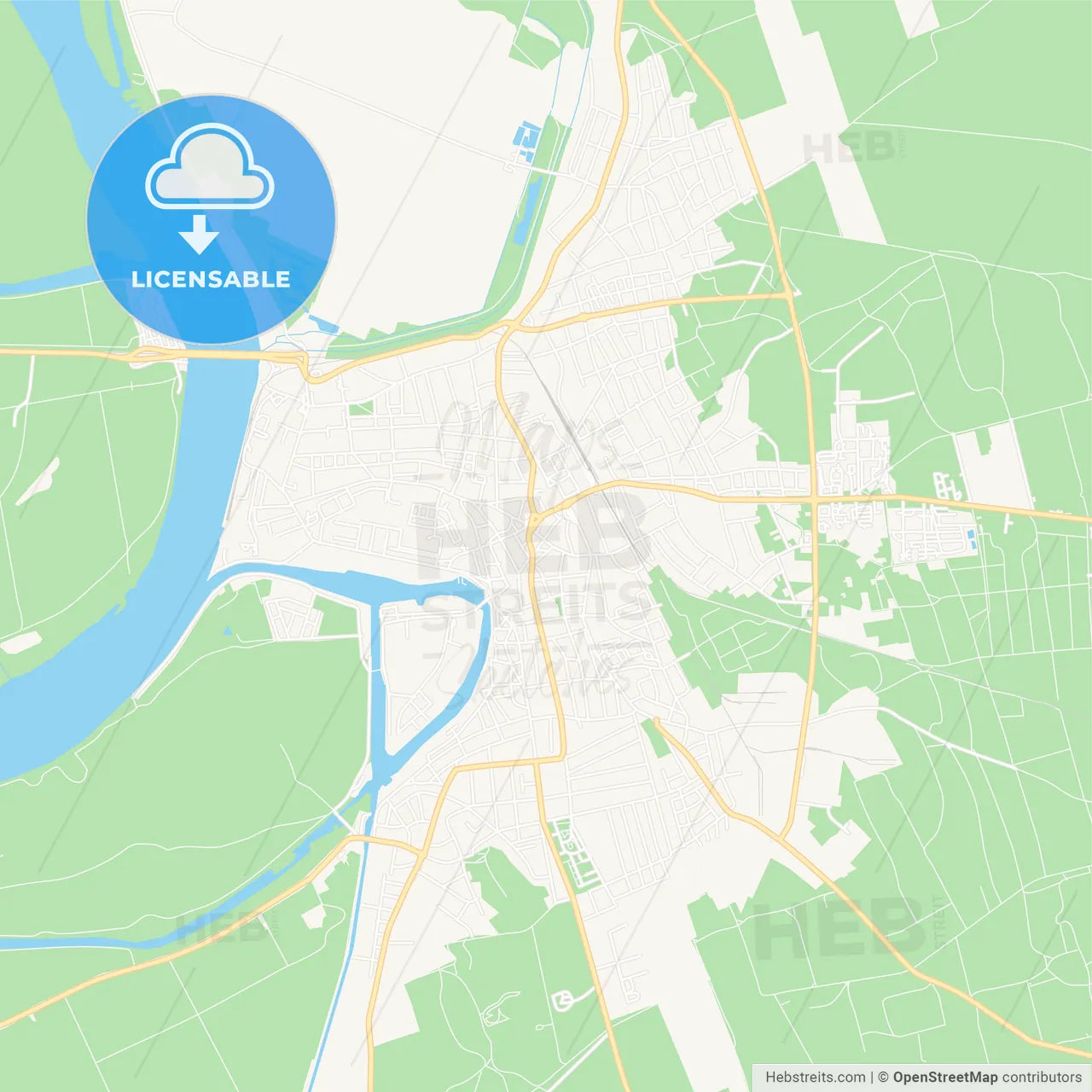 Baja, Hungary Vector Map - Classic Colors – HEBSTREITS