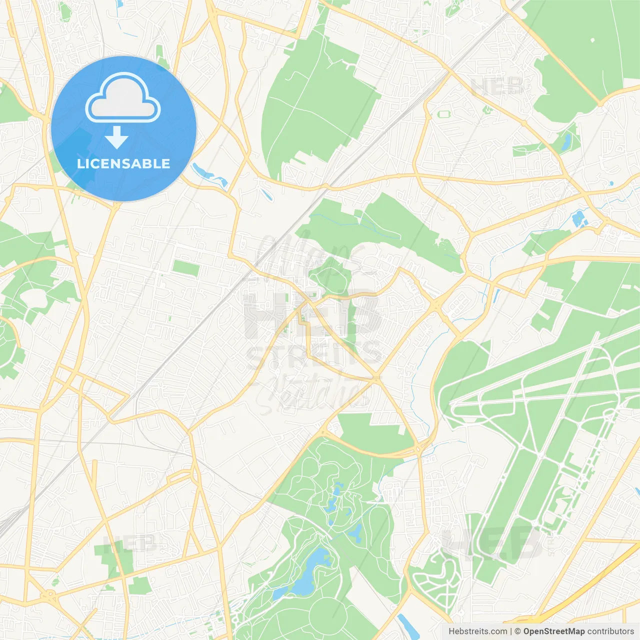 Garges-Les-Gonesse, France Vector Map - Classic Colors – HEBSTREITS
