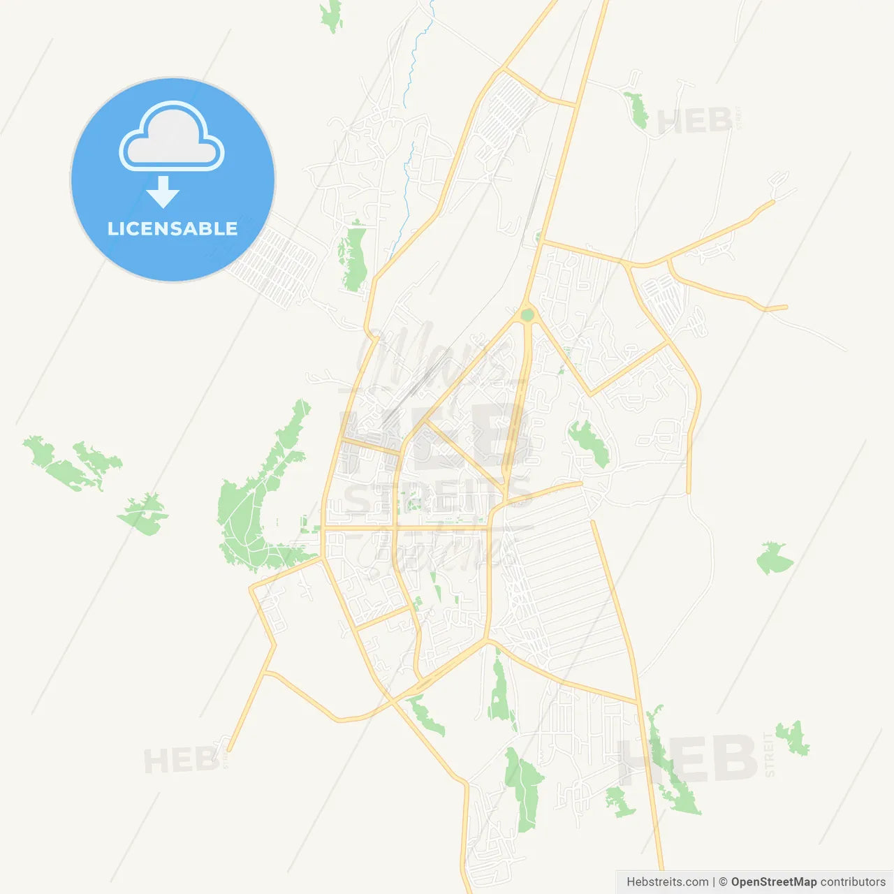 Stepnogorsk, Kazakhstan Vector Map - Classic Colors – HEBSTREITS