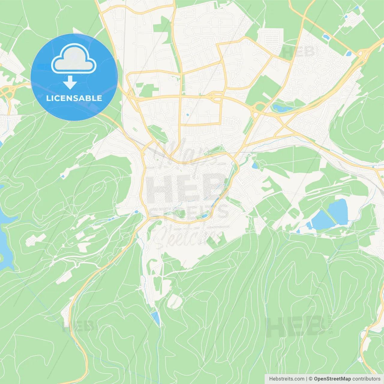 Goslar, Germany Vector Map - Classic Colors – HEBSTREITS