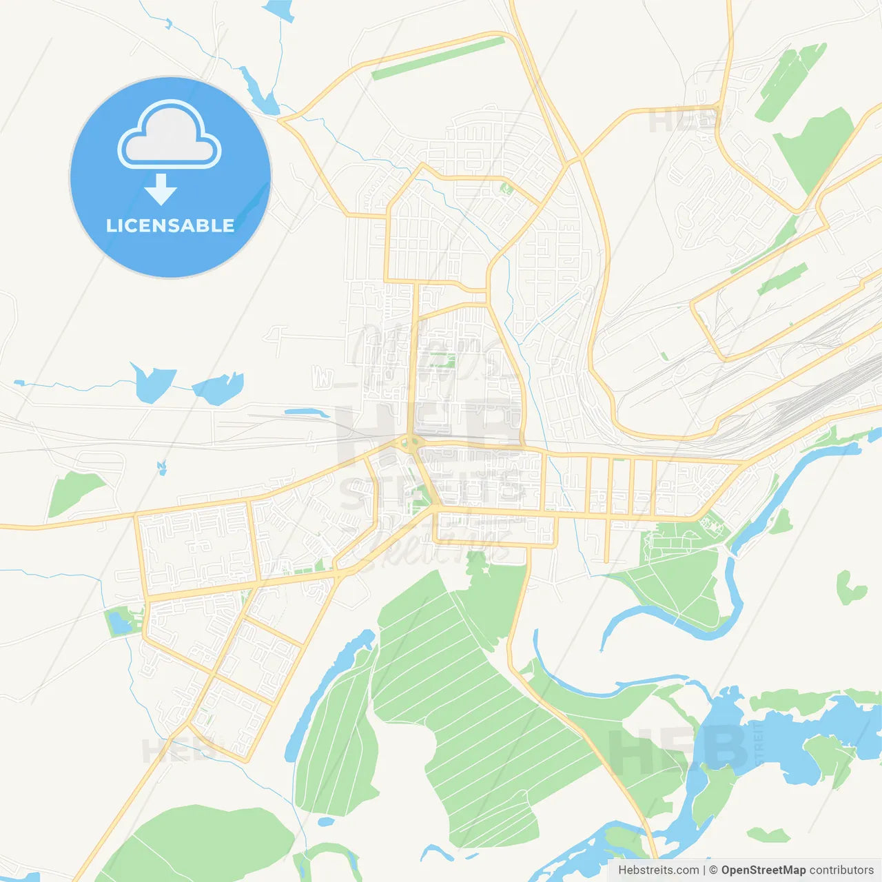Novotroitsk, Russia Vector Map - Classic Colors – HEBSTREITS