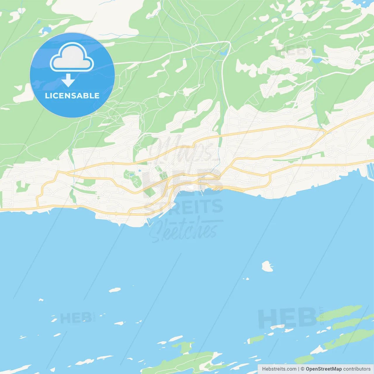 Molde, Norway Vector Map - Classic Colors – HEBSTREITS