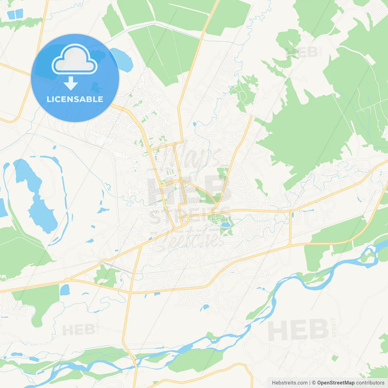 Kalush, Ukraine Vector Map - Classic Colors – HEBSTREITS