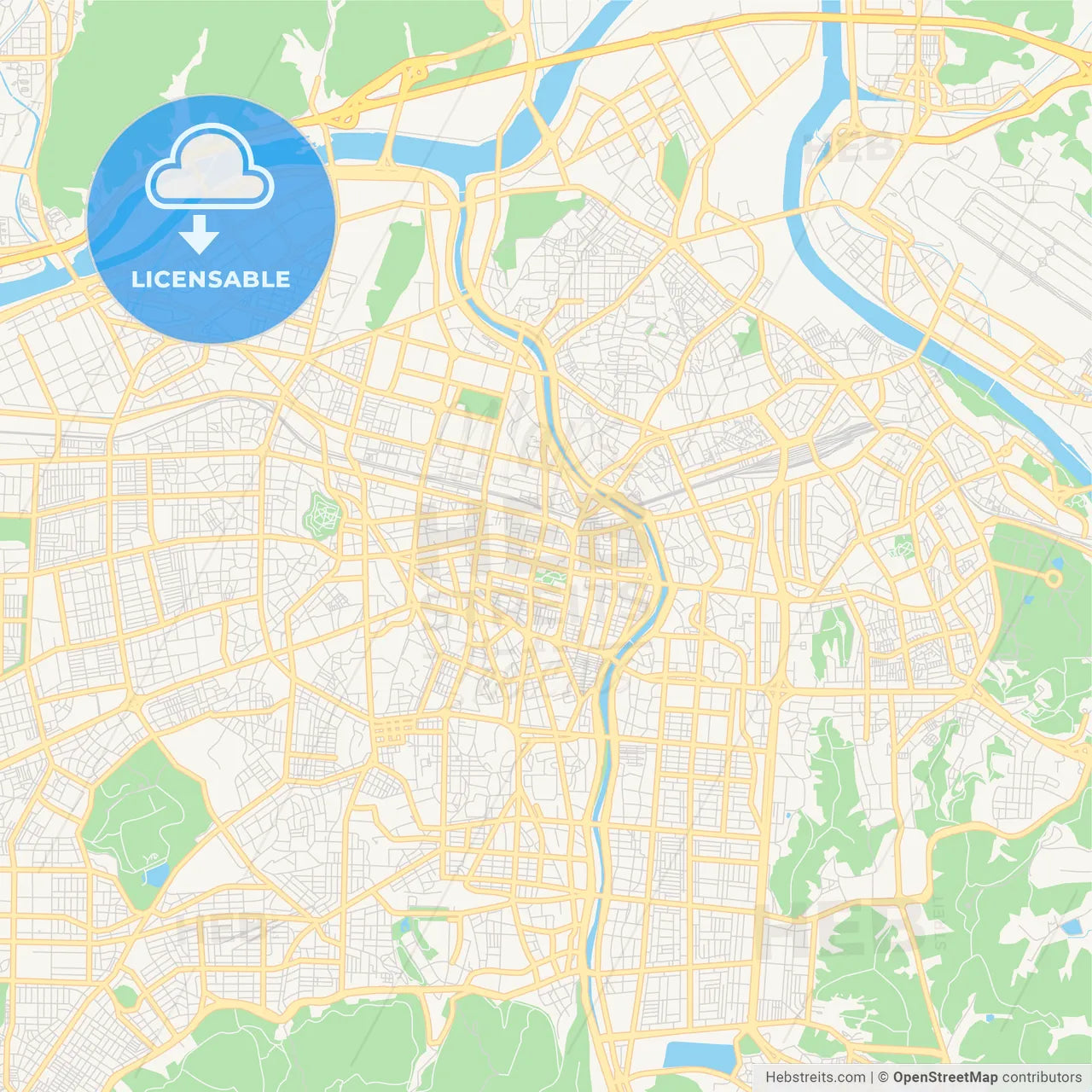Printable Street Map Of Daegu, South Korea – HEBSTREITS