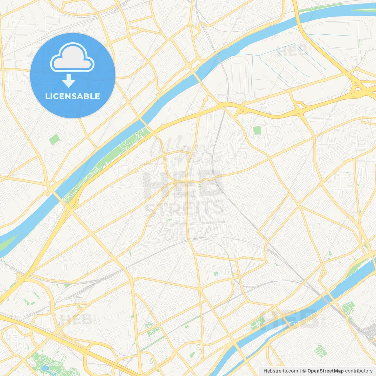 Colombes, France Vector Map - Classic Colors – HEBSTREITS