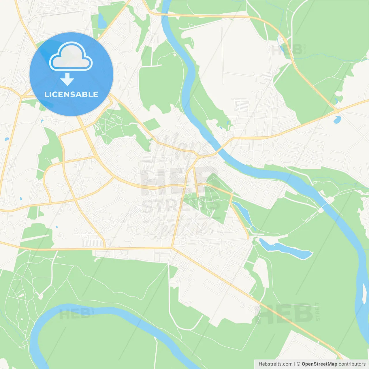 Alytus, Lithuania Vector Map - Classic Colors – HEBSTREITS