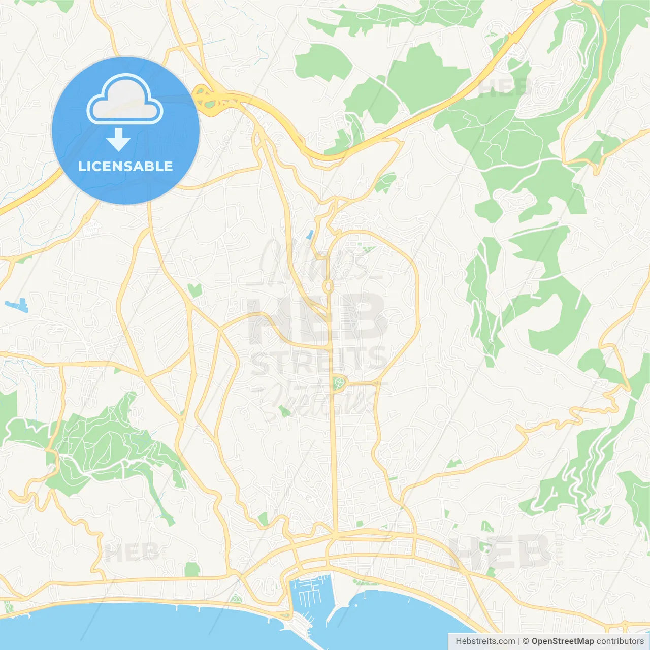 Le Cannet, France Vector Map - Classic Colors – HEBSTREITS