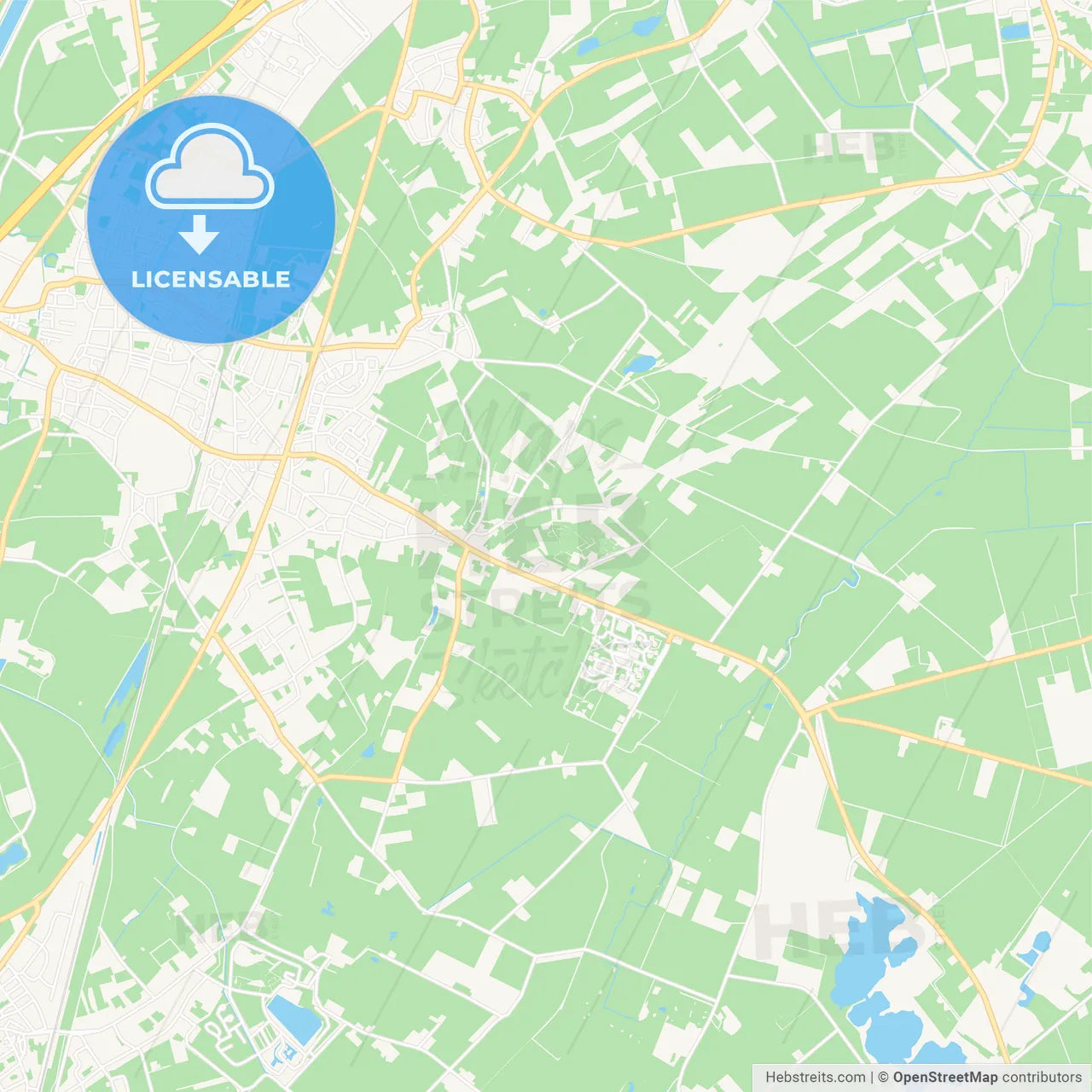 Echt-Susteren, Netherlands Vector Map - Classic Colors – HEBSTREITS