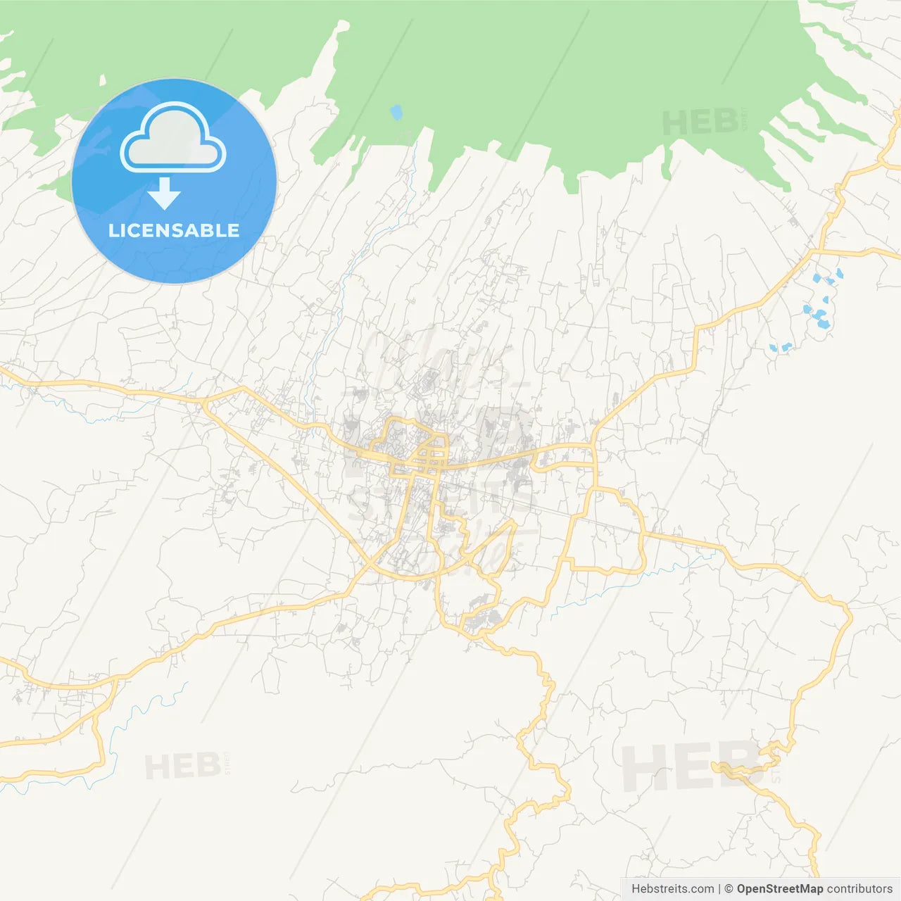 Printable Street Map Of Sukabumi, Indonesia – HEBSTREITS