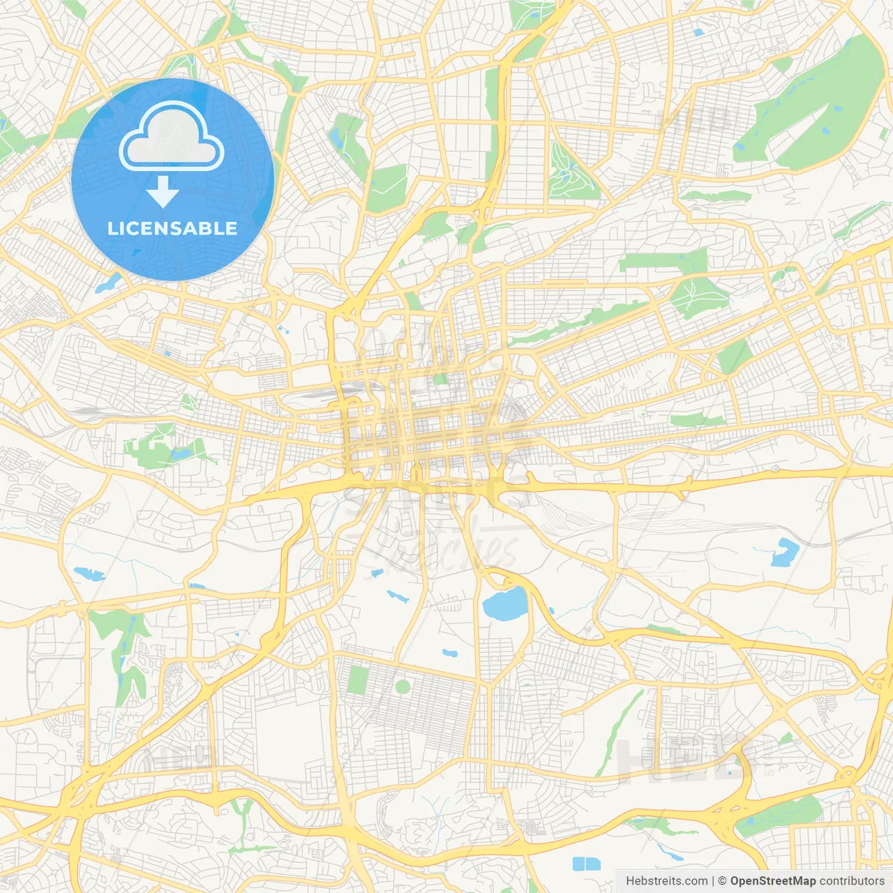 Printable Street Map Of Johannesburg, South Africa – HEBSTREITS