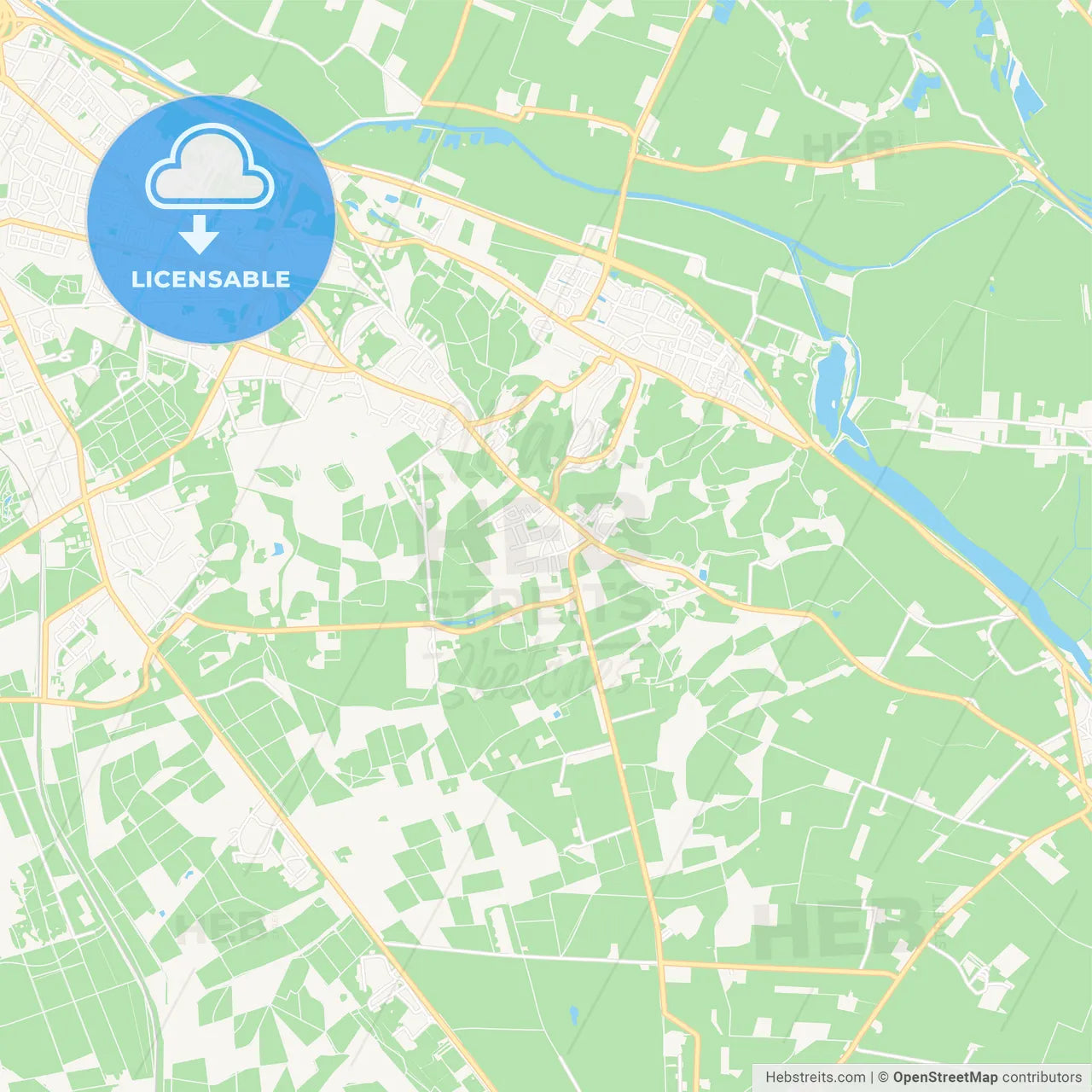 Berg En Dal, Netherlands Vector Map - Classic Colors – HEBSTREITS