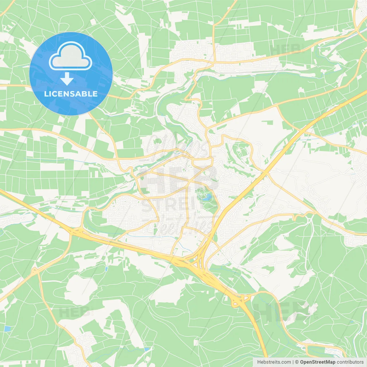 Leonberg, Germany Vector Map - Classic Colors – HEBSTREITS