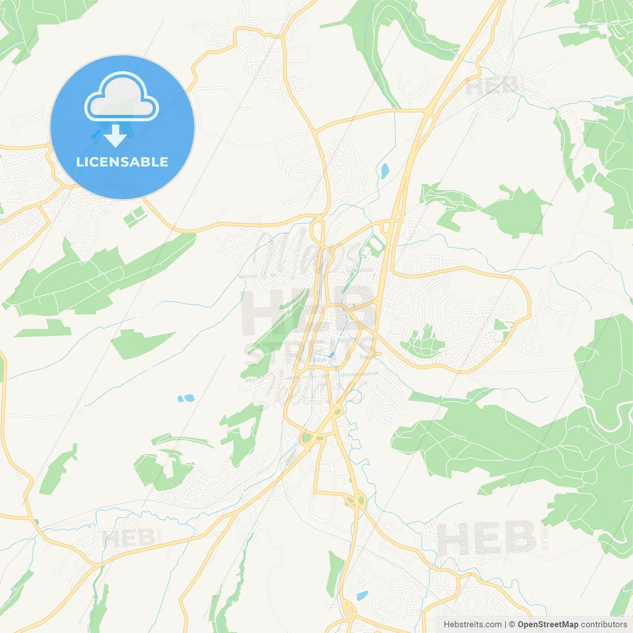 Balingen, Germany Vector Map - Classic Colors – HEBSTREITS