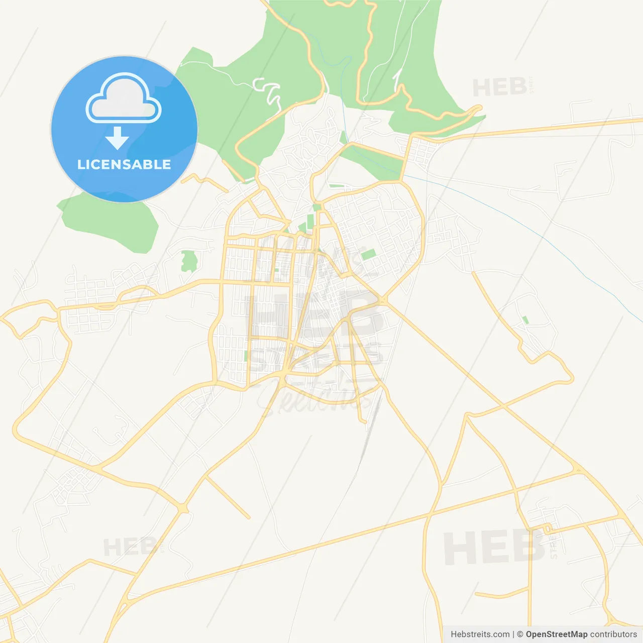 Xanthi, Greece Vector Map - Classic Colors – HEBSTREITS