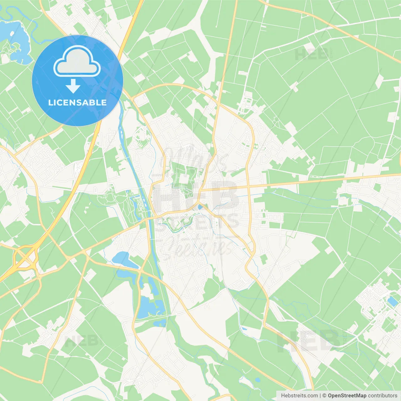 Julich, Germany Vector Map - Classic Colors – HEBSTREITS