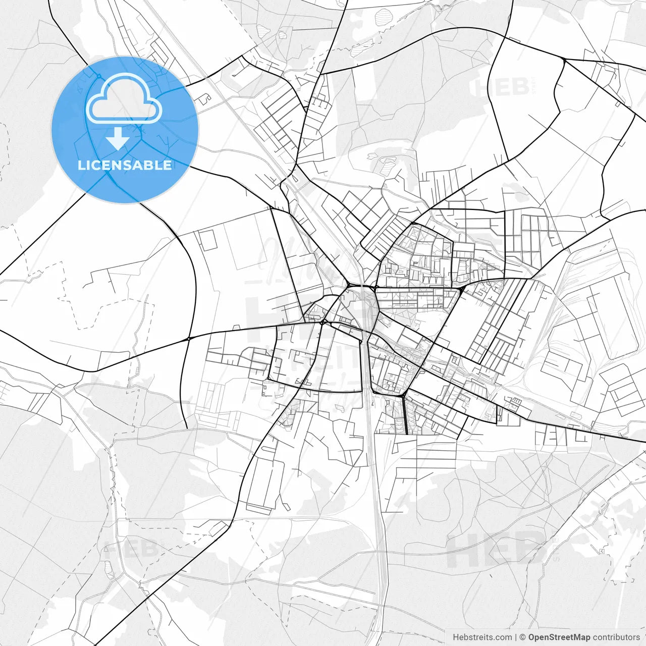 Vector Pdf Map Of Zawiercie, Poland – HEBSTREITS