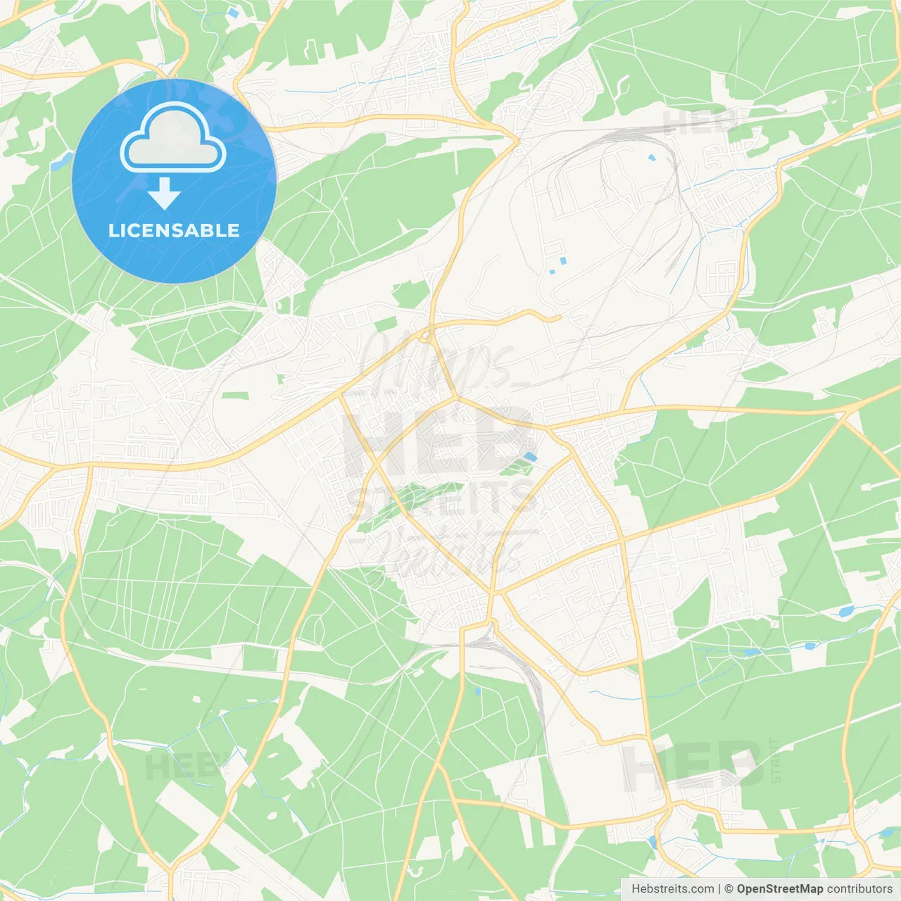 Kladno, Czechia Vector Map - Classic Colors – HEBSTREITS