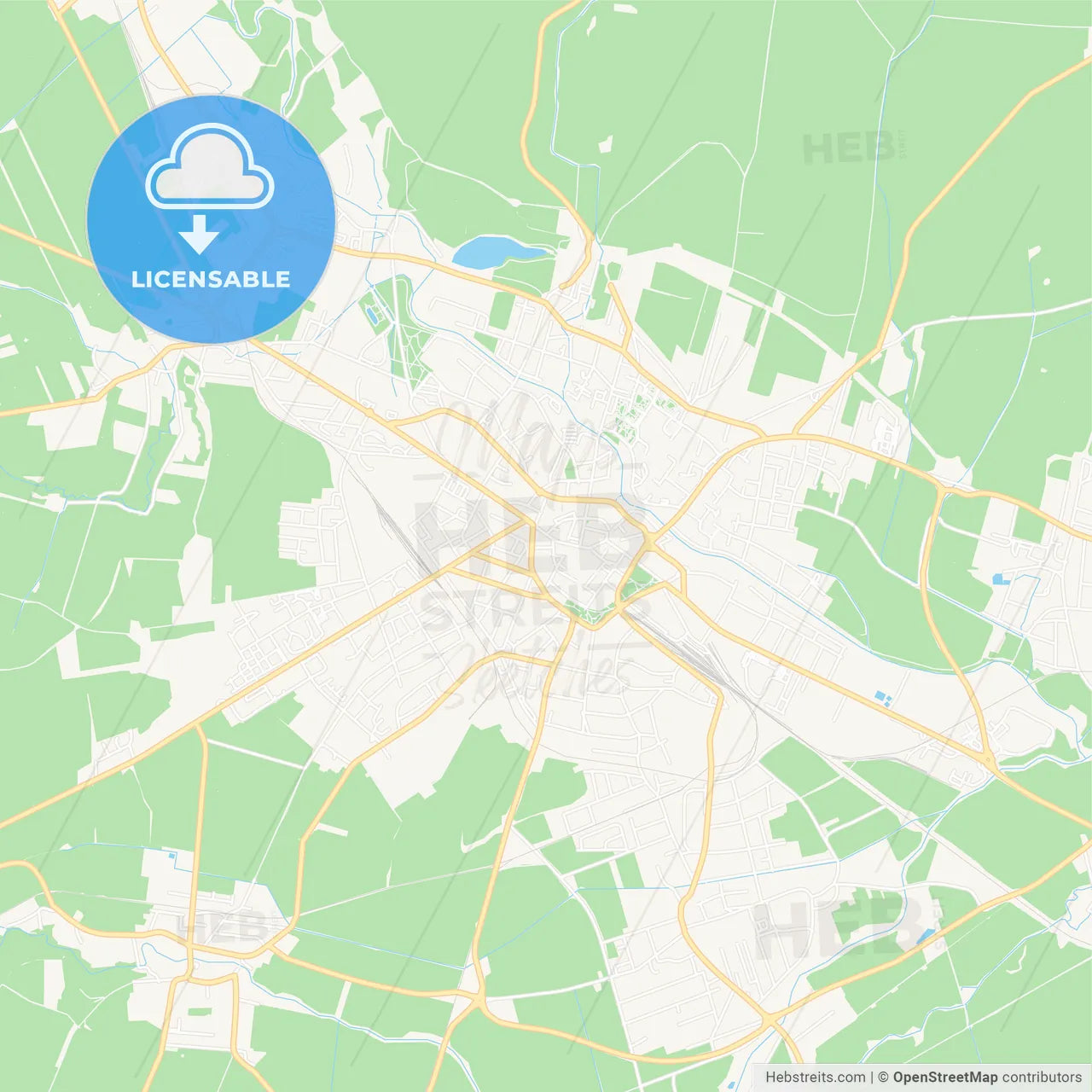 Opava, Czechia Vector Map - Classic Colors – HEBSTREITS