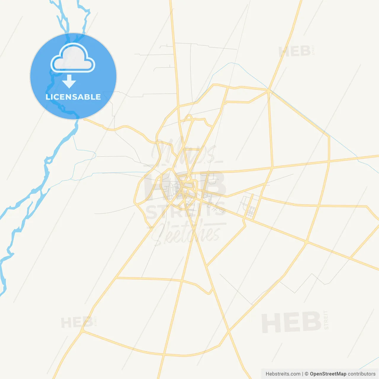 Printable Street Map Of Jhang, Pakistan – HEBSTREITS