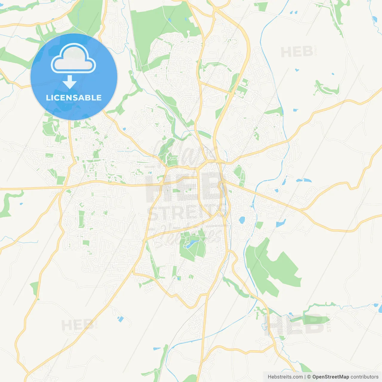 Macclesfield, England Vector Map - Classic Colors – HEBSTREITS