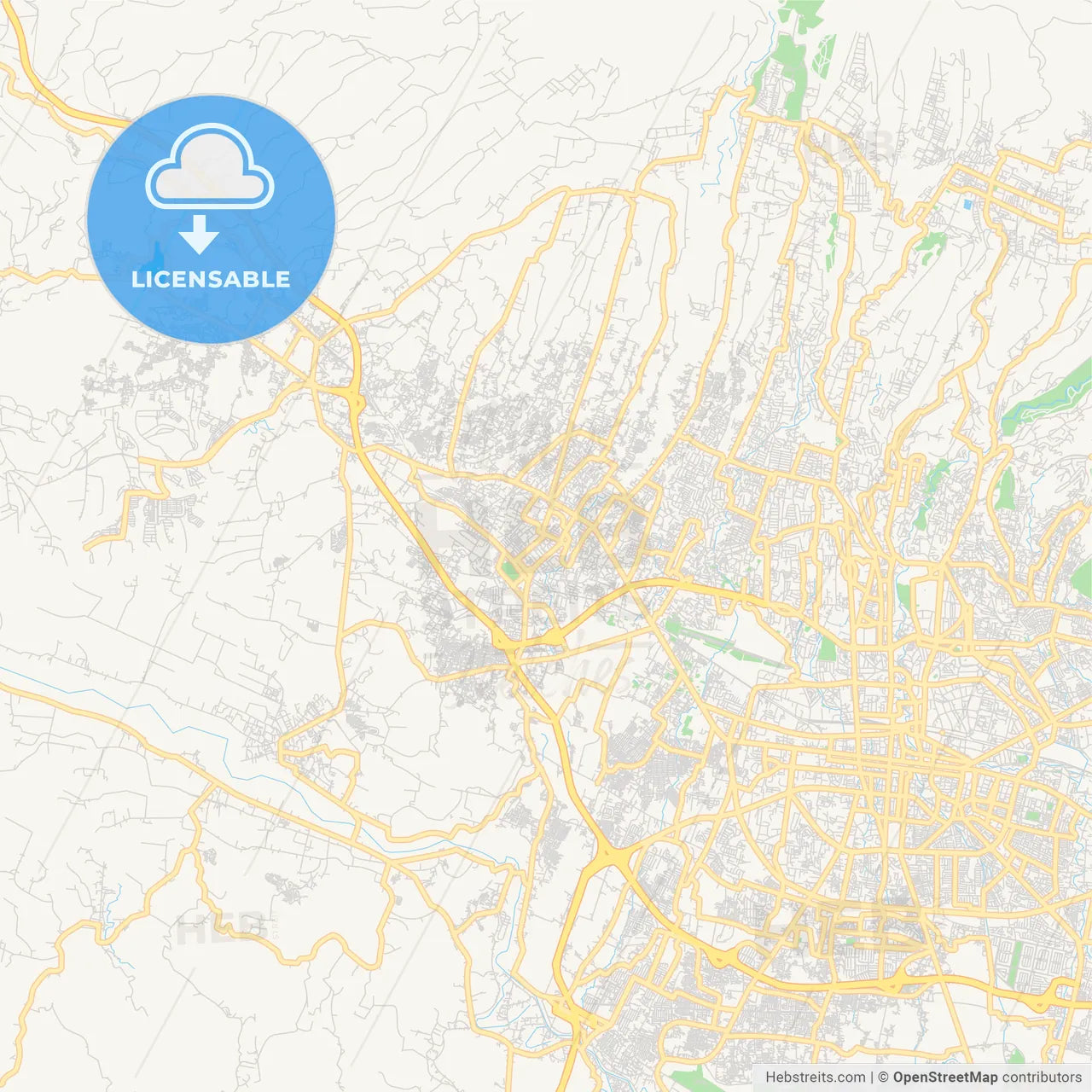 Printable Street Map Of Cimahi, Indonesia – HEBSTREITS