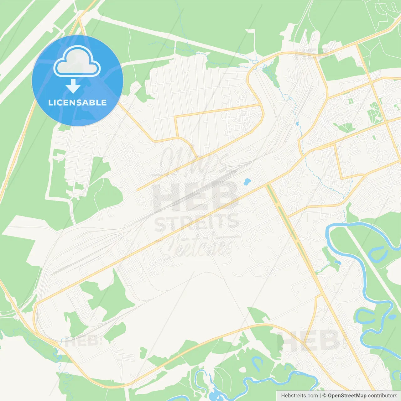 Nyagan, Russia Vector Map - Classic Colors – HEBSTREITS