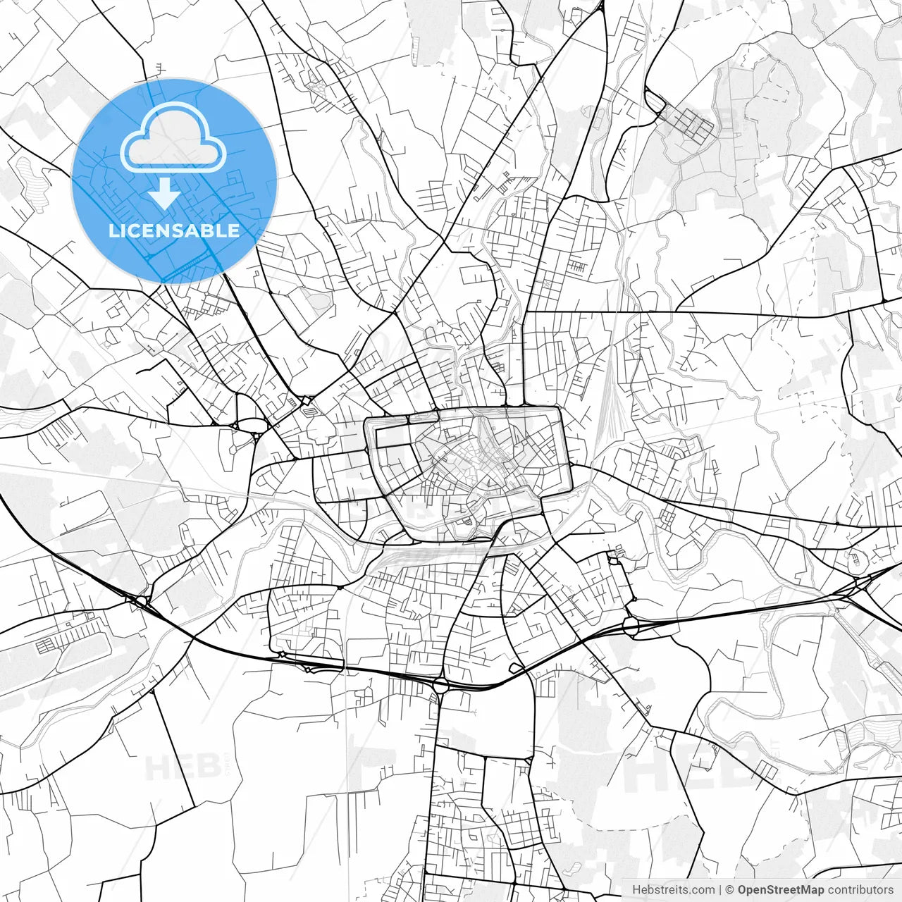 Vector Pdf Map Of Treviso, Italy – HEBSTREITS