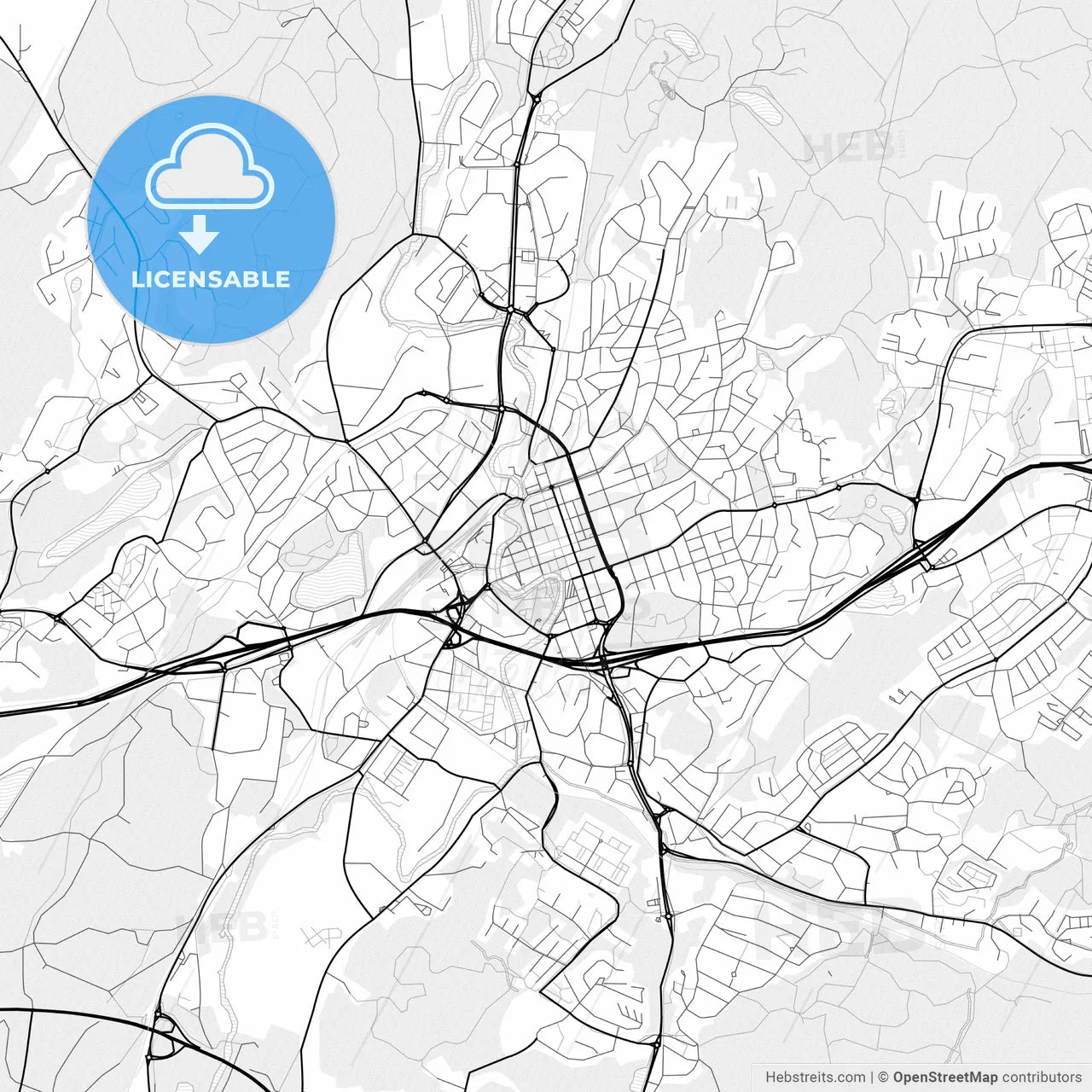 Vector Pdf Map Of Borås, Sweden – HEBSTREITS